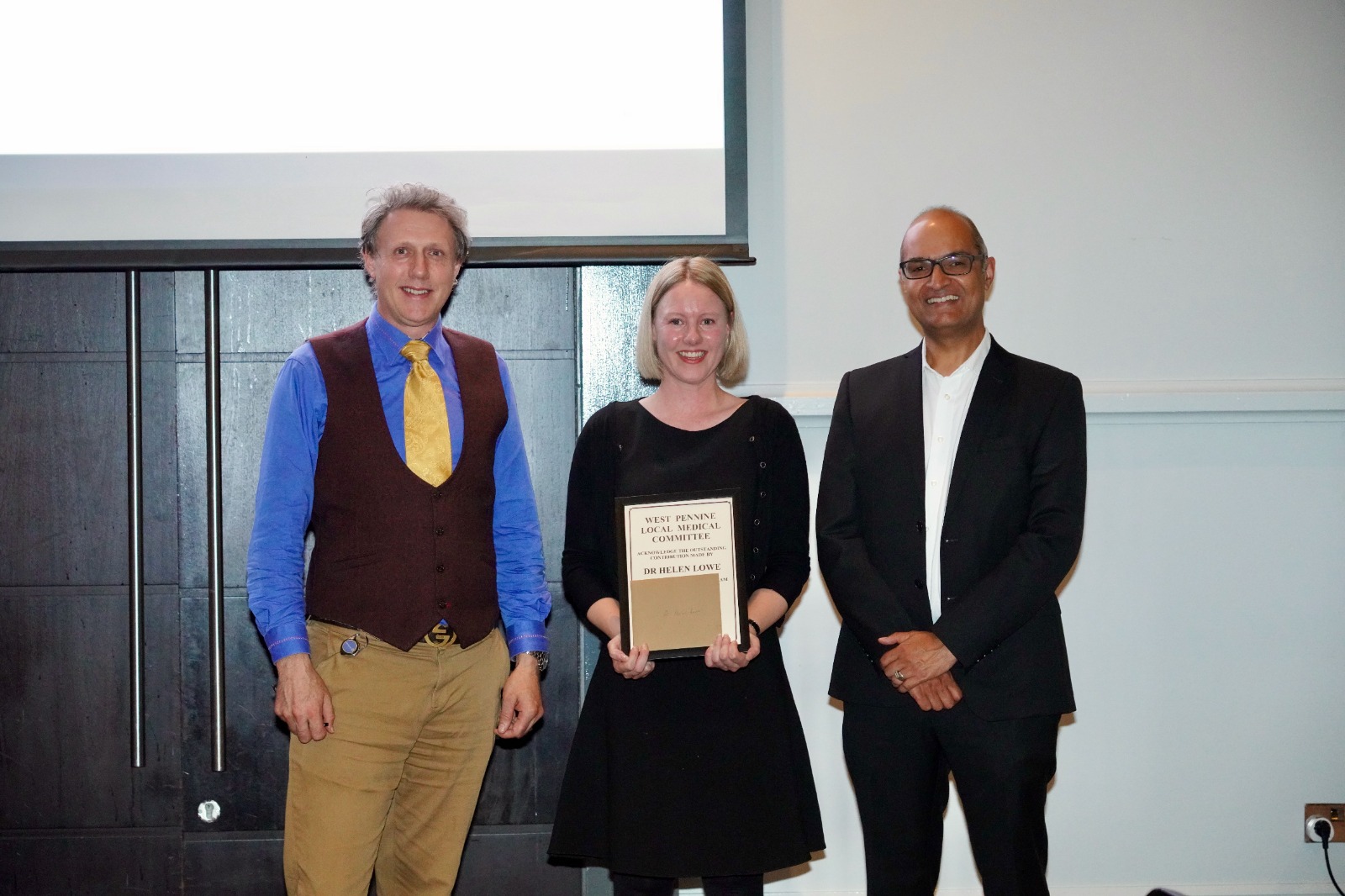 Dr Helen Lowe receiving her GP of Note award